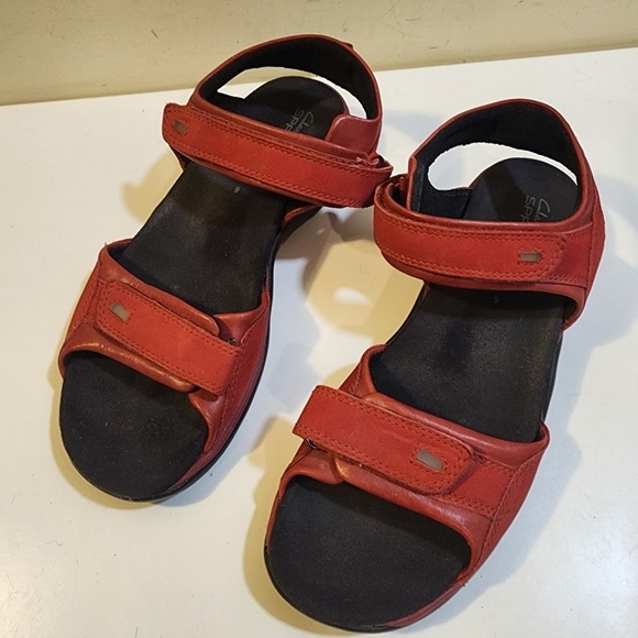 Clarks | Shoes | Clark Springers Red Burgundy Leather Upper Wrap Ankle ...